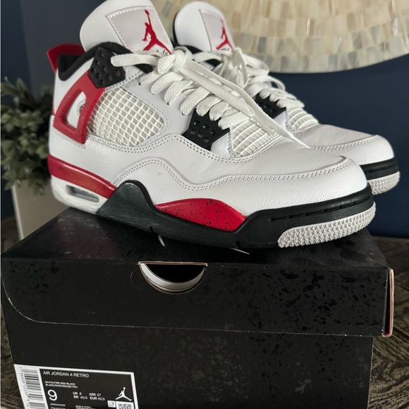 Jordan | Shoes | Air Jordan 4 Retro Red Cement | Poshmark